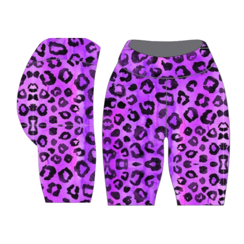 Shorts | Violet Leopard | Available in 3 lengths – Wild Legs
